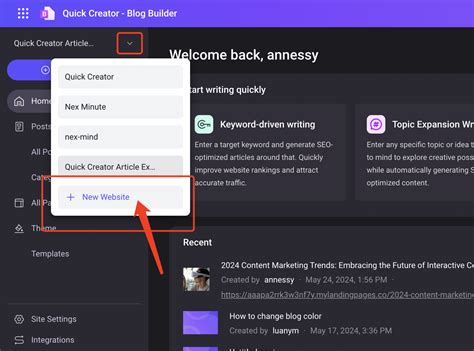 Create A New Blog Quickcreator Help Center