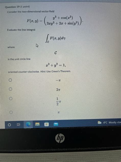 Solved Question Point Consider The Two Dimensional Chegg