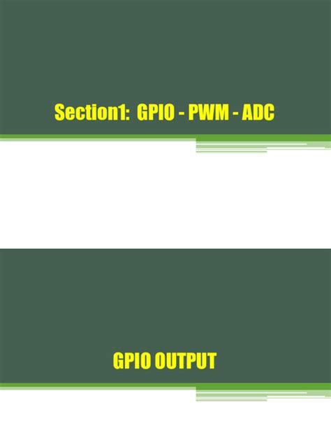 Mcu Section 1 Gpio Pwm Adcpptx Pdf Mosfet Electronics
