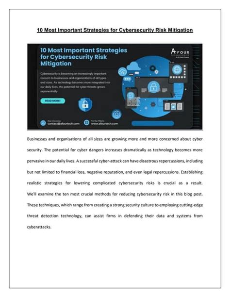 Mitigation Strategies For Cybersecurity Threatspdf