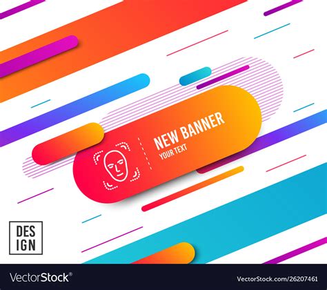 Face Detection Line Icon Head Recognition Sign Vector Image