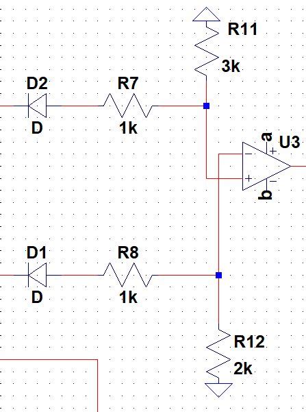 operational amplifier floating point because of diodes in circuit