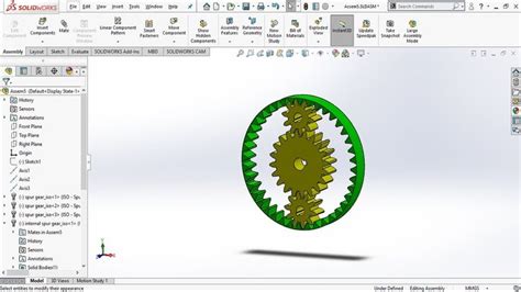 How To Make Planetary Gear System Solidworks Cadcam Tutorials Solidworks Cadcam