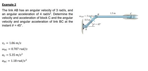 Solved Example 2 1 5 M B Wab 3 Rad S The Link Ab Has An