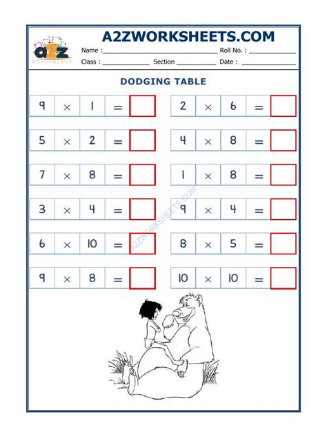 A2zworksheets Worksheet Of Dodging Table 13 Multiplication Maths