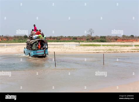 Madagascar Menabe Region Morondava Passage Of A River By Bush Taxi