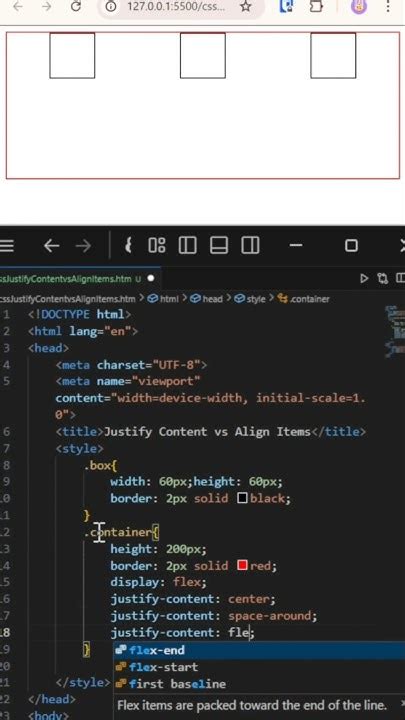 Justify Content Vs Align Items In Css L Css Flexbox Csstutorial