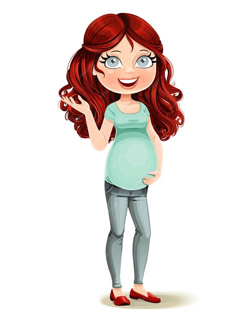 Premium Vector Pregnant Female Cartoon Character Illustration
