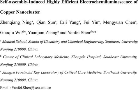 Self Assembly Induced Highly Efficient Electrochemiluminescence Of