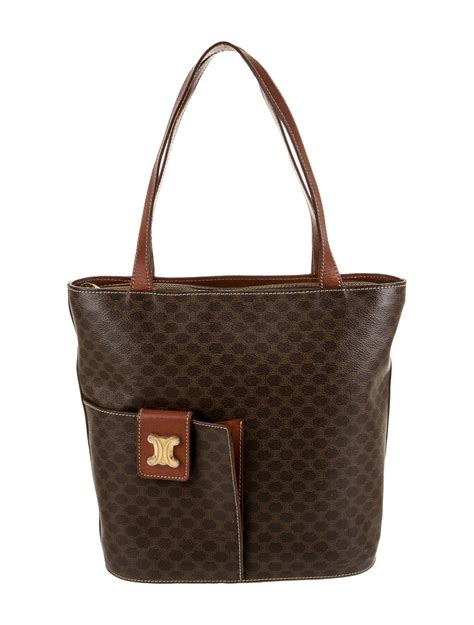 Celine Macadam Tote Vintage Brown Totes Handbags Cel355761 The