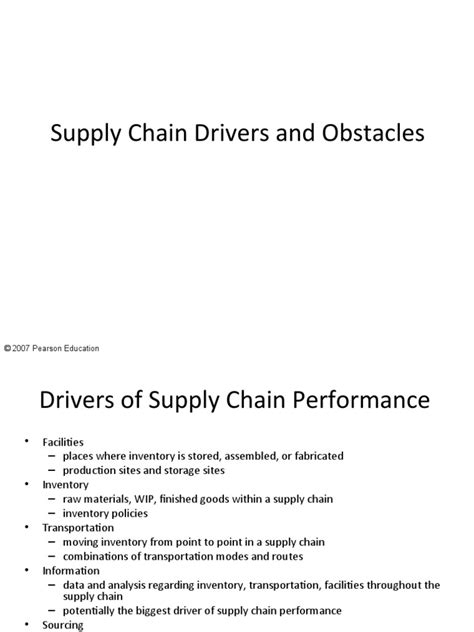 Supply Chain Drivers And Obstacles © 2007 Pearson Education Pdf