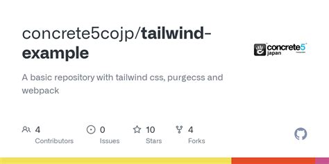 Github Concrete5cojptailwind Example A Basic Repository With Tailwind Css Purgecss And Webpack