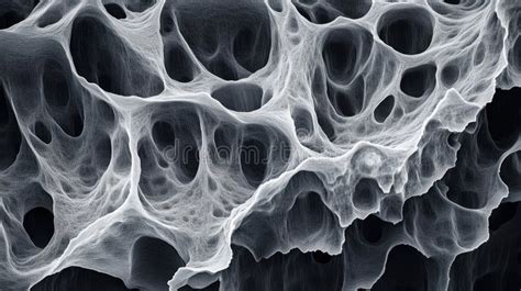 Intricate Structure Of Porous Material Under Microscope Stock Image