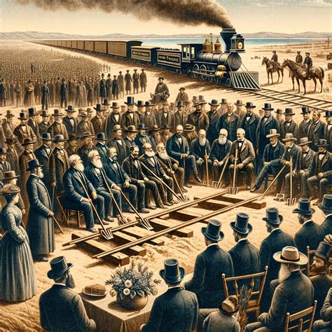 1863 The Groundbreaking Of The Central Pacific Railroad Forging A