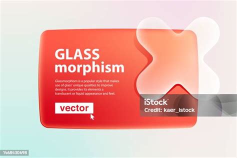 거부 로고가 있는 Glassmorphism 스타일의 레드 카드 화면 3차원 형태에 대한 스톡 벡터 아트 및 기타 이미지 3차원 형태 경계 표지 그만해 손짓 Istock