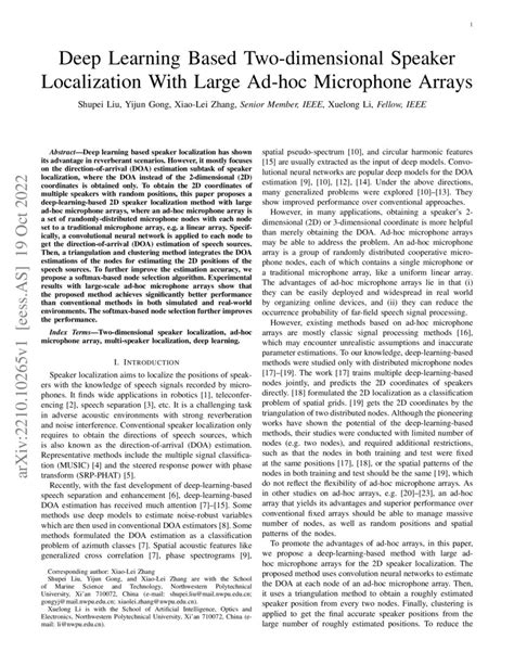 Deep Learning Based Two Dimensional Speaker Localization With Large Ad