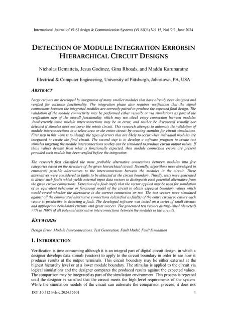 detection of module integration errorsin hierarchical circuit designs pdf