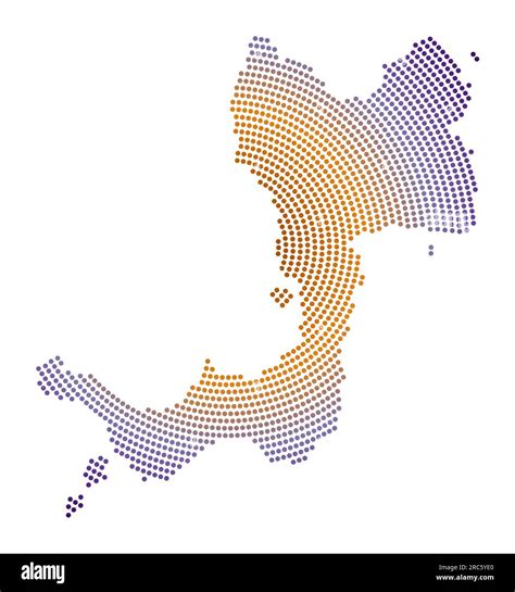 Canouan Dotted Map Digital Style Shape Of Canouan Tech Icon Of The Island With Gradiented Dots