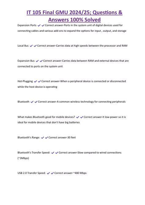 IT Final GMU Questions Answers Solved IT GMU Stuvia US