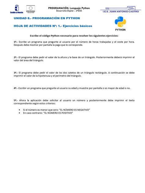 Hoja 1 Python Pdf Tecnología