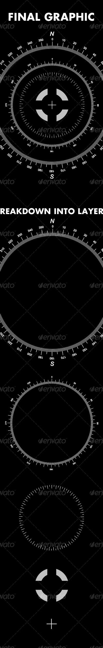 Detailed Hi Tech Compass Layered Graphics Graphicriver