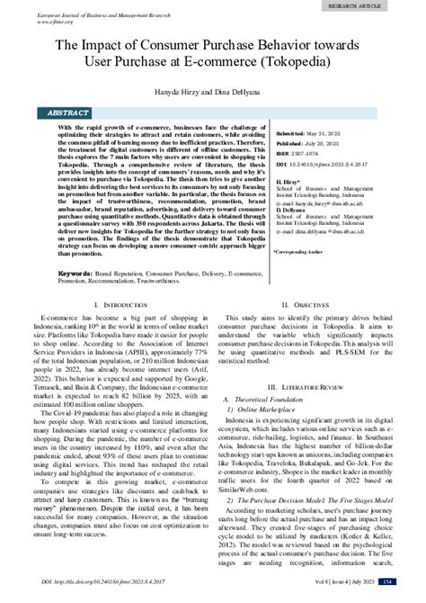 Pdf The Impact Of Consumer Purchase Behavior Towards User Purchase At