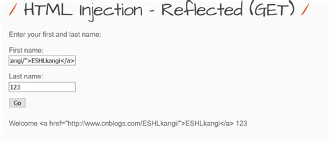 Bwapp练习 Injection篇之html Injection Reflected Get Eshlkangi 博客园