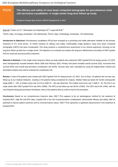 Pdf The Efficacy And Safety Of Cone Beam Computed Tomography For Percutaneous Renal Cell
