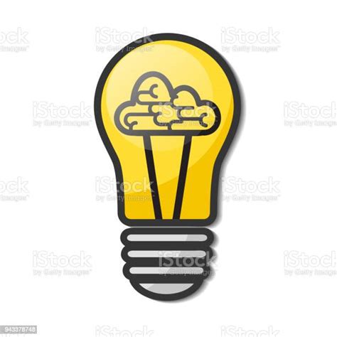 뇌크리에이 티브 스케치 무승부 벡터 일러스트 레이 션과 전구 뇌 기호로 전기 램프입니다 사업 아이디어 개념입니다 개념에 대한 스톡 벡터 아트 및 기타 이미지 Istock