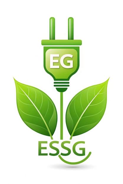 Green Energy In Electric Plug And Leaf Shape Ecosystem Concept And