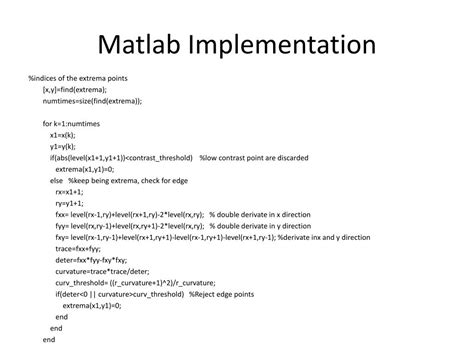 Ppt Matlab Tutorial Session 2 Sift Powerpoint Presentation Free