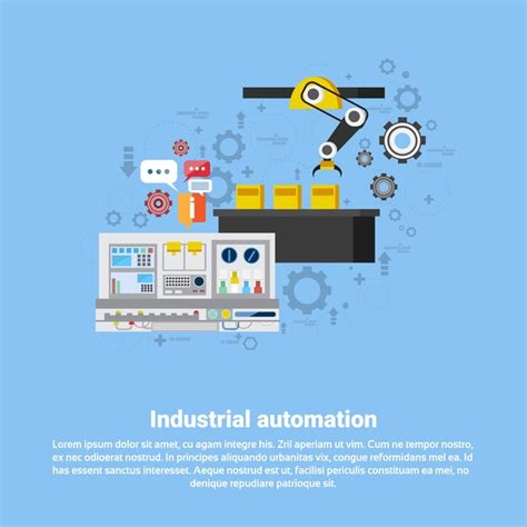Premium Vector Industrial Automation Industry Production Web Banner Flat Vector Illustration