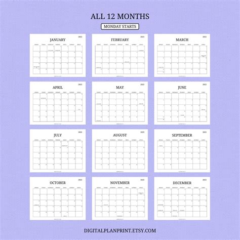 2025 Monthly Calendar With Holidaysprintablesimple Black Color Design