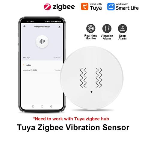 Tuya Zigbee Smart Vibration Sensor Real Time Monitoring Door Window Detection Alarm Smart