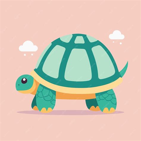 귀여운 거북이 만화 터 클리파트 디자인 프리미엄 벡터