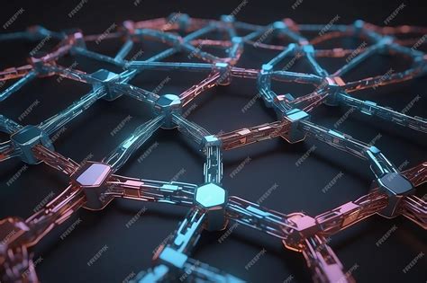 premium photo block chain concept chain consists of network