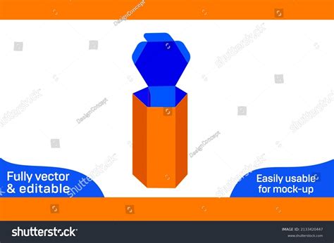 Hexagonal Packaging Box Dieline Template 3d Stock Vector Royalty Free 2133420447 Shutterstock
