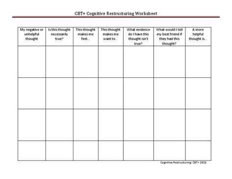 Cognitive Restructuring Worksheet Ppt Powerpoint Presentation File Worksheets Library