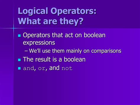 Ppt Logical Operators And While Loops Powerpoint Presentation Free