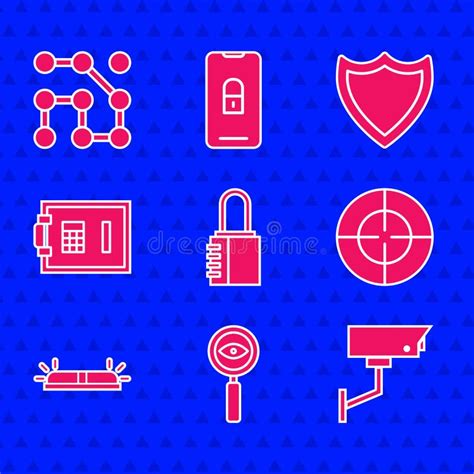 Set Safe Combination Lock Magnifying Glass Search Security Camera Target Sport Flasher Siren