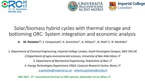 Pdf Solar Biomass Hybrid Cycles With Thermal Storage And Bottoming Orc System Integration