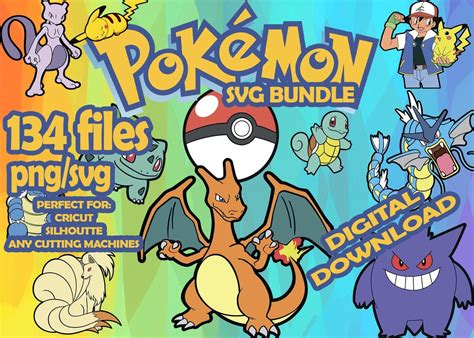 Pokemon Svg Bundle 164 Files Svg Png Pokemon Characters Clipart Design