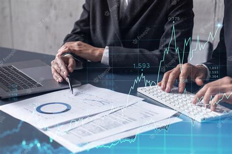 Premium Photo Two Traders Man And Woman Researching Historic Data To Predict Stock Market