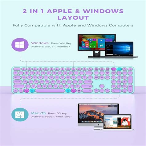 Fpwngl Wireless Keyboard Mouse Combo Usb Type C Receiver Cute Keyboards Mice For Windows Chrome