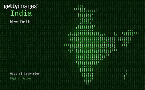 India Map Shown In Binary Code Pattern Tsmc Green Matrix Numbers Zero One 1918998055 게티