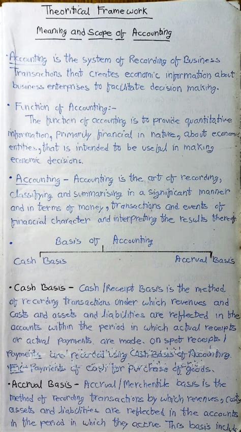 Solution Handwritten Notes On Theoretical Framework Meaning And Scope