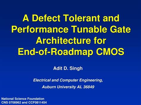 Ppt A Defect Tolerant And Performance Tunable Gate Architecture For