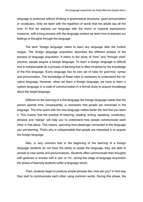 The Language Acquisition Learning English Doc