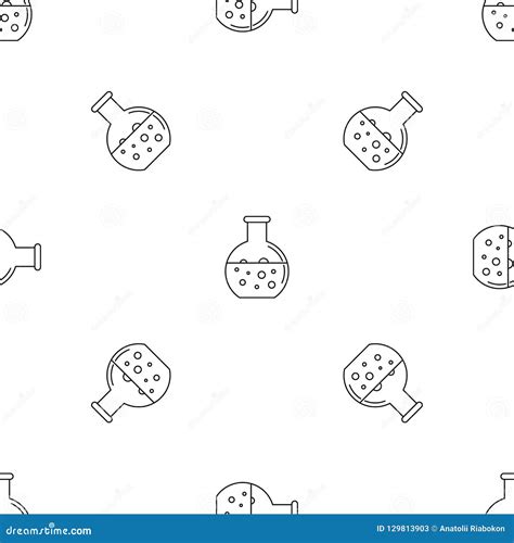 Chemical Round Flask Pattern Seamless Vector Stock Vector