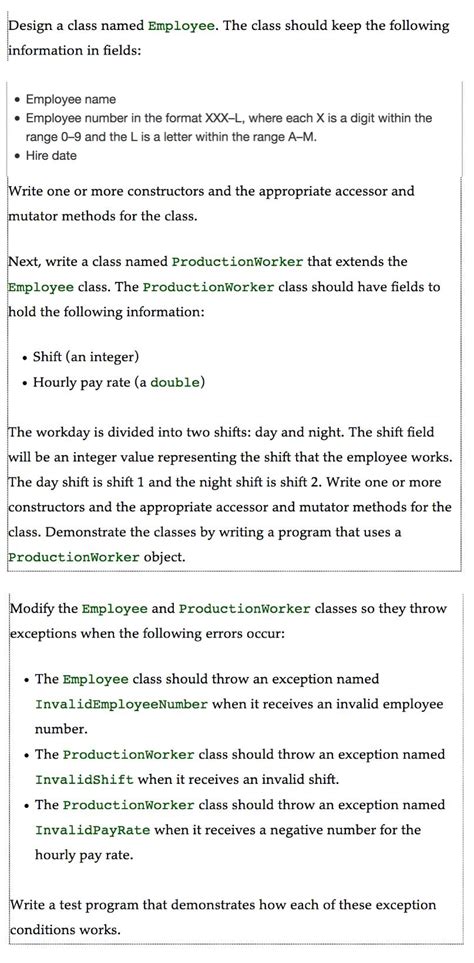 solved design a class named employee the class should keep